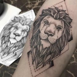 Lejon (stjärntecken) tatuering: Betydelse, design, historia och foton